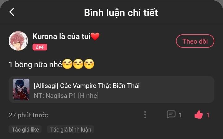 [Allisagi] Các Vampire Thật Biến Thái - Chap 33: H - NovelToon